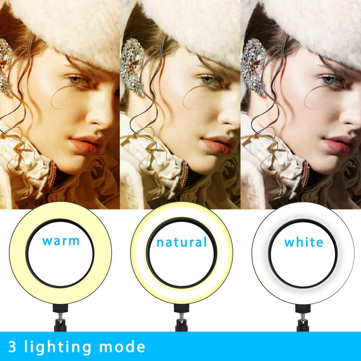 Overhead Desk Ring Light with Flexible Swing Arm Stand, Desktop Led ...