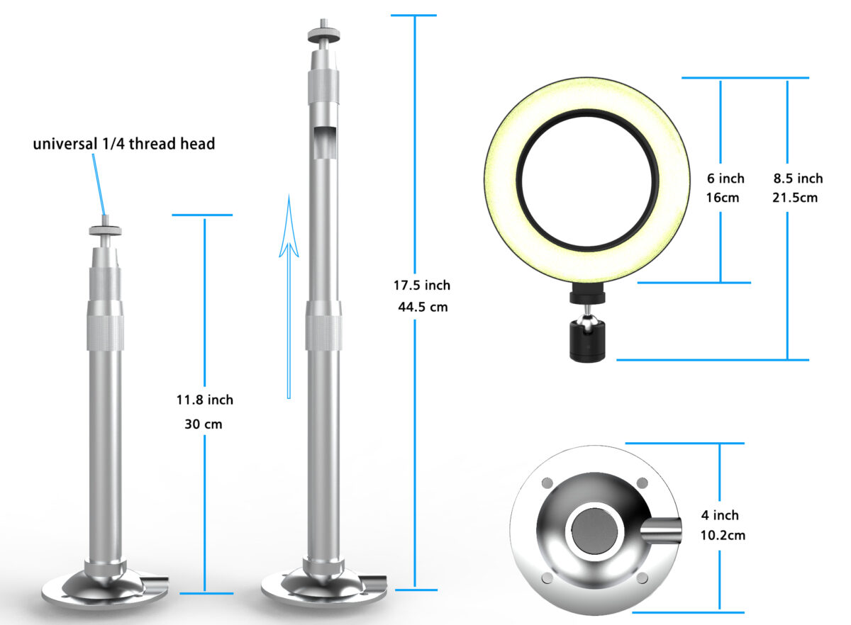 Ring Light with Wall Mount, 6” Wall Mounted Led Dimmable Halo Lighting ...