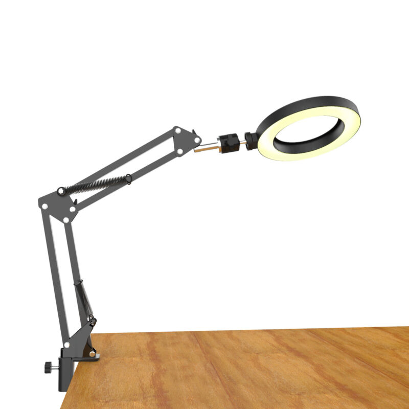 Overhead Desk Ring Light with Flexible Swing Arm Stand, Desktop Led ...
